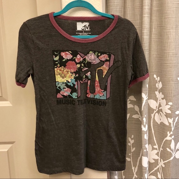 MTV Official | Tops | Vintage Style Mtv Floral Tshirt Size L | Poshmark